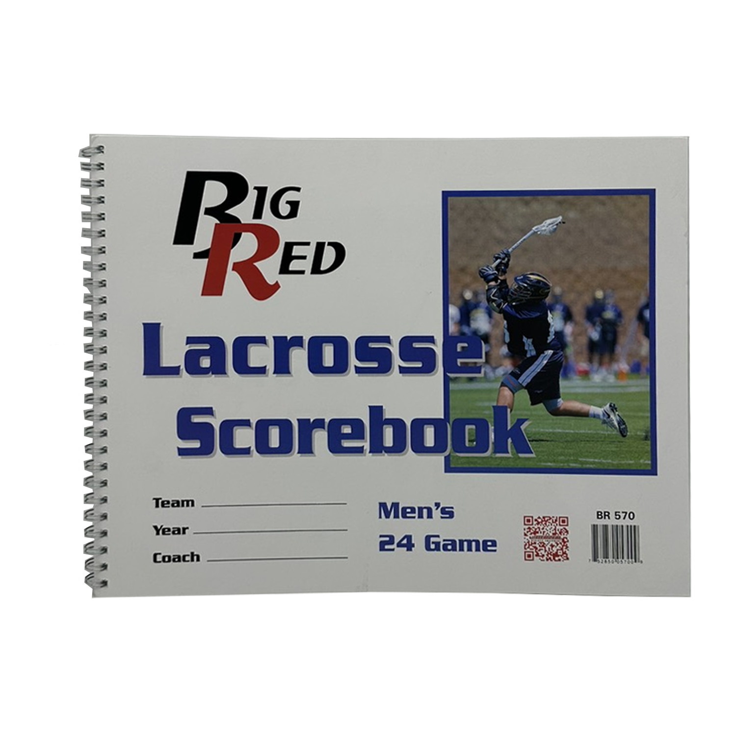 Big Red Mens Lacrosse Scorebook 24 Games