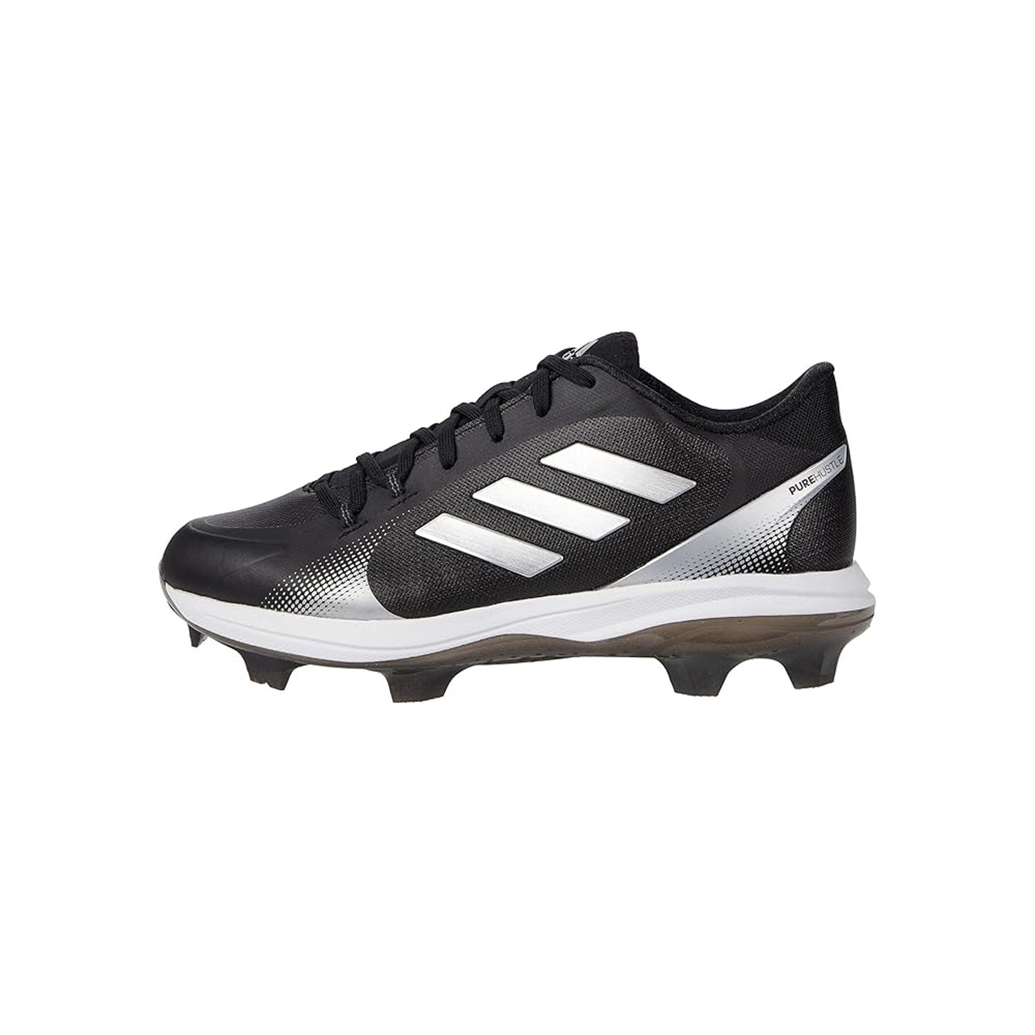 Open Box Adidas PureHustle2 TPU Ladies Softball Cleats - Black/Silver